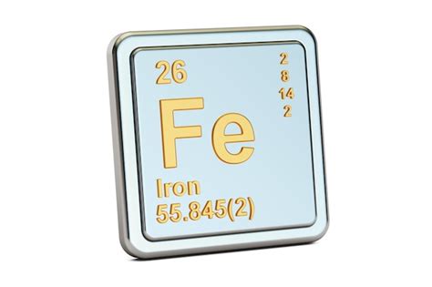 Premium Photo Ferrum Iron Fe Chemical Element Sign 3d Rendering