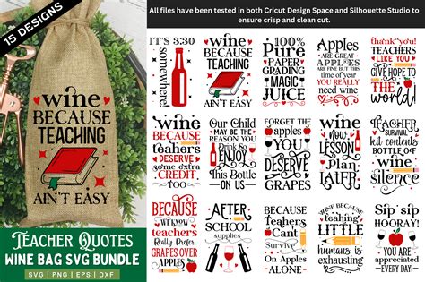 Teacher Wine Bag Svg Bundle Graphic By Regulrcrative · Creative Fabrica