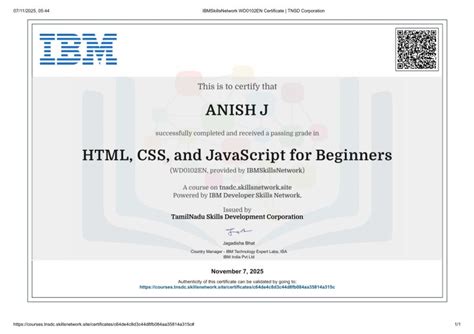 Webdevelopment Html Css Javascript Tnsdc Ibm Learningjourney