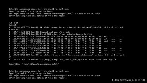 Centos7 开机提示：entering Emergency Mode Exit The Shell To Continuelinux