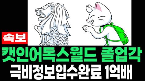캣인어독스월드코인 Mew 긴급속보 졸업각 나왔습니다 극비정보입수완료 1억배 필수시청 코미녀 Youtube