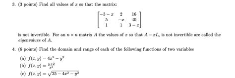 Solved 3 3 Points Find All Values Of X So That The