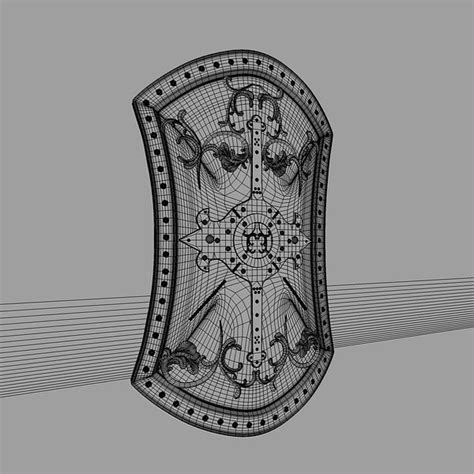 Gothic Knight Shield 3d Model