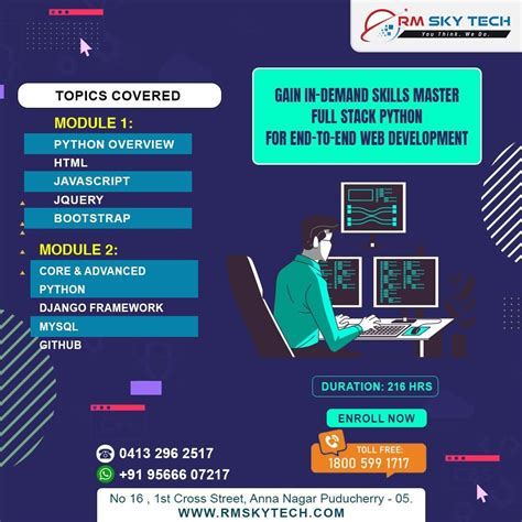 Rm Skytech Puducherry On Linkedin Full Stack Python Developer Course