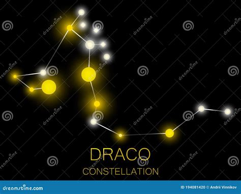 Draco Constellation Starry Night Sky Cluster Of Stars Galaxy Deep