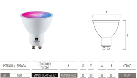 SMART RGB DICRO 5W 38º Novalucce