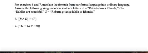 For Exercises And Translate The Formula From Chegg Com