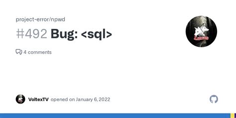 Bug Issue Project Error Npwd Github