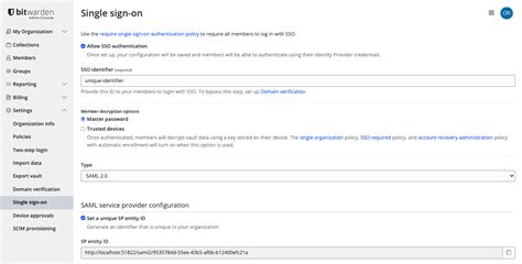 Bitwarden Help Chnlogin With Ssosaml 20 Configurationmd At Master