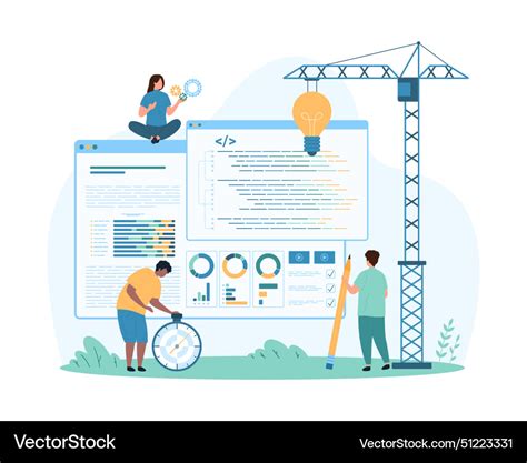 Code Development Solution Engineering And Coding Vector Image