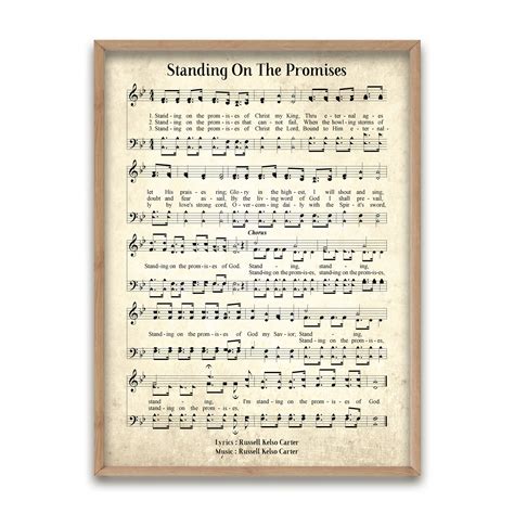 Standing On The Promises Vintage Hymn Wall Art Print Biblical Etsy