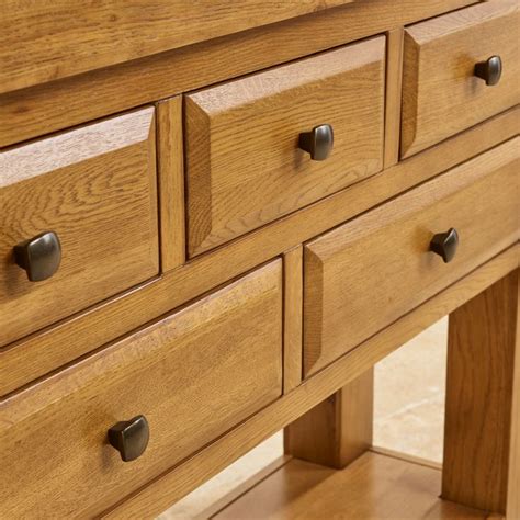 Hercules Console Table In Rustic Solid Oak Oak Furnitureland