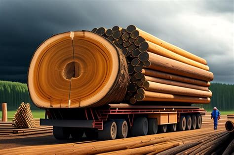 Premium Ai Image Logging Timber Wood Industry