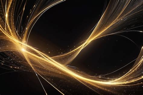 Premium Photo Abstract Gold Light Threads Background