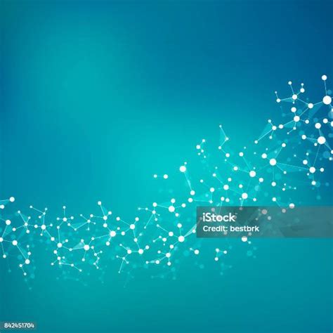 Struktur Molekul Dna Dan Neuron Garis Terhubung Dengan Titiktitik