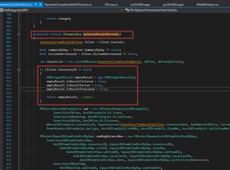 Show Results For Inventory Transaction History When Inventory Id Is