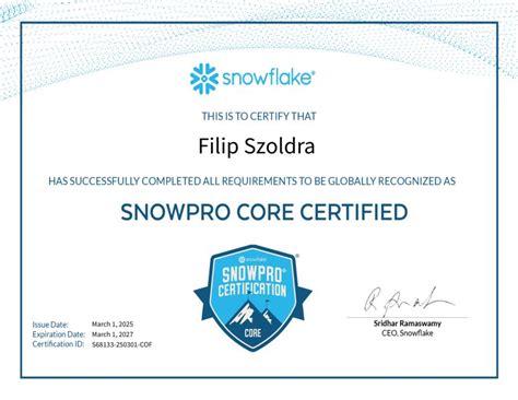 Snowflake Snowprocore Snowflake Dataengineering Cloudcertification