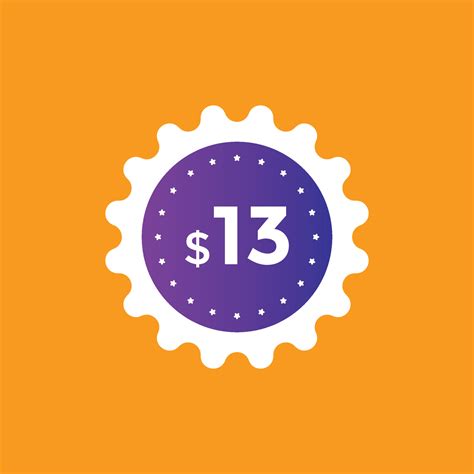 13 Dollar Price Tag Price 13 Usd Dollar Only Sticker Sale Promotion