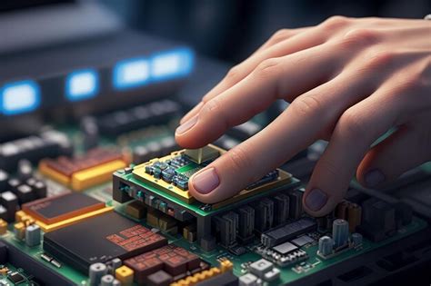 Premium Ai Image Impressive Closeup Of A Hand Holding A Processor Illustrating The
