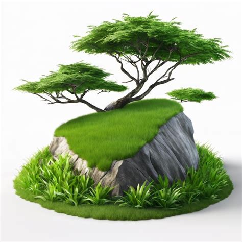 Premium Photo Artificial Turf Piece Of Land 3d Model Of Land