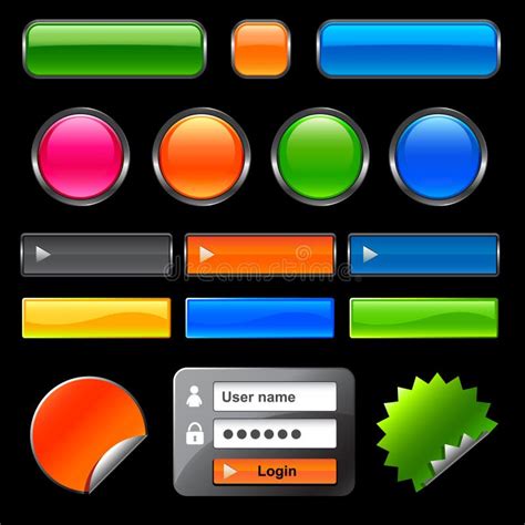 Web Buttons And Elements Stock Vector Illustration Of Design