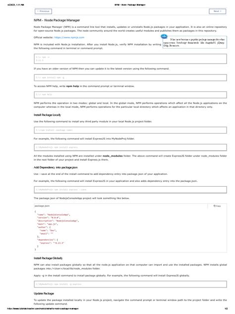 npm node package manager pdf angular js software engineering