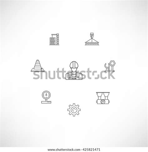 Engineering Concept Icons Stock Vector Royalty Free 425821471
