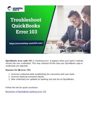 PPT Troubleshoot QuickBooks Error 103 PowerPoint Presentation Free Download ID 11972714