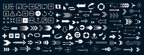 Collection Of Vector Arrows In Cyberpunk Style Hud Ui Graphic