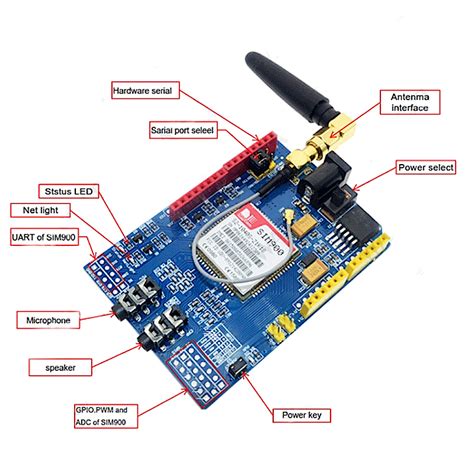 GSM GPRS Shield SIM900 With Quad Band Antenna