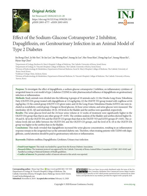 Pdf Effect Of The Sodium Glucose Cotransporter 2 Inhibitor