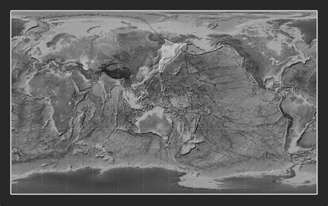 Okhotsk Tectonic Plate Grayscale Compact Miller Boundaries Stock Illustration Illustration