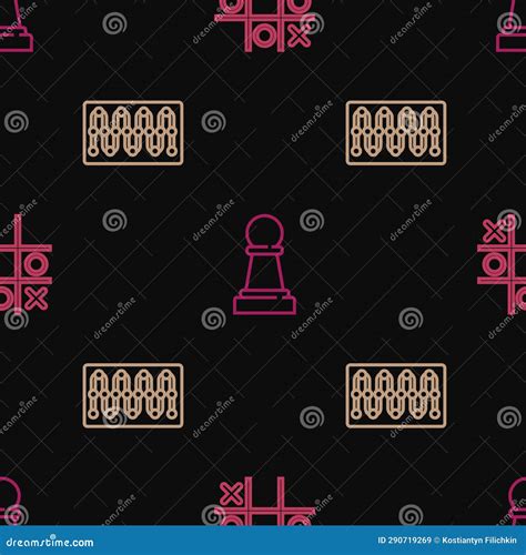 set line tic tac toe game board and chess on seamless pattern vector