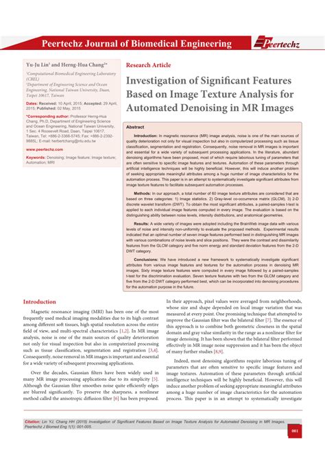 pdf investigation of significant features based on image texture