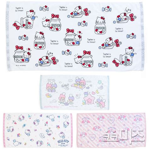 코코미즈 일본 헬로키티 마이멜로디 리틀트윈스타 면100 바디 바스타올 수건 중형 104x52cm 4type 캐릭터 수영장
