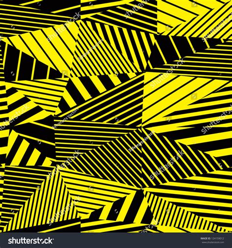 Geometric Stripy Seamless Pattern Yellow And Black Vector Background