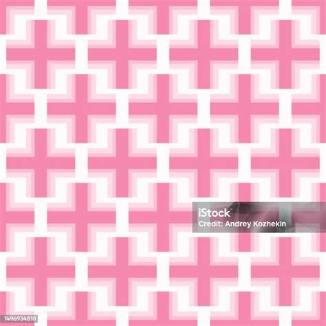 シームレスなピンクの十字のベクター画像パターン ます目のベクターアート素材や画像を多数ご用意 ます目 イラストレーション カラフル