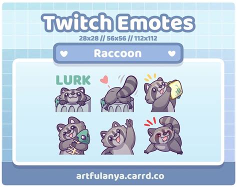 Raccoon Emotes 6 Trash Pandas Emotes For Your Twitch Stream Or Discord