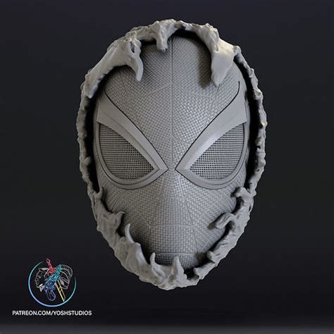 Spiderman Becoming Venom Mask 3D Model 3D Printable CGTrader