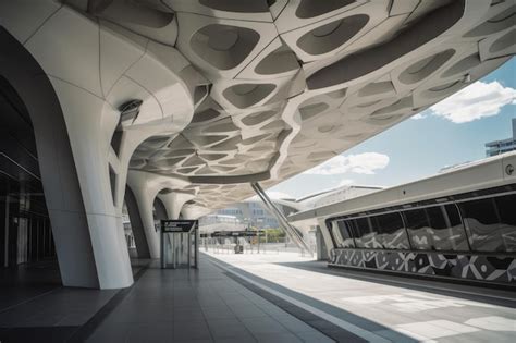 Premium Photo Bus Terminal With Modernistic Architecture And Sleek