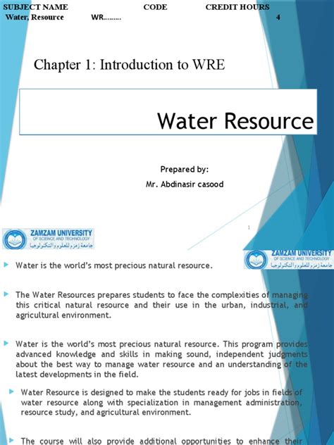 Chapter 1 Introduction To Water Resources Engineering Pdf Water