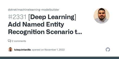 Deep Learning Add Named Entity Recognition Scenario To Model Builder