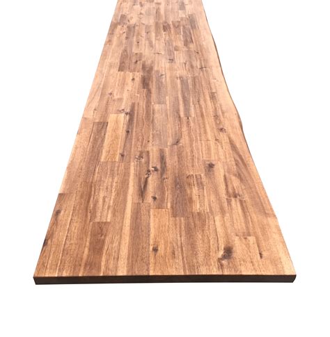 Plan De Travail Acacia Massif Bord Naturel Huilé L250 X P65 Cm Ep36