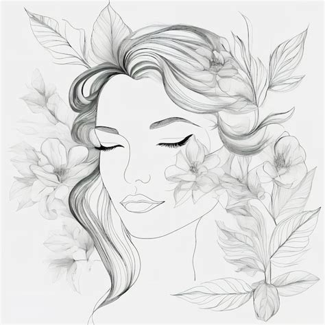 Premium Photo Abstract Female Face In One Line Minimalism Abstract