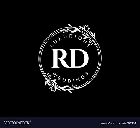 Rd Initials Letter Wedding Monogram Logos Vector Image
