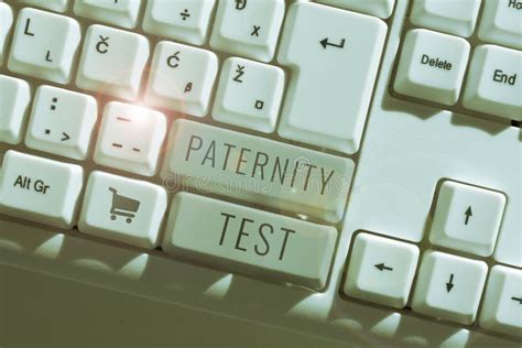 Conceptual Caption Paternity Test Word Written On A Test Of DNA To Determine Whether A Given