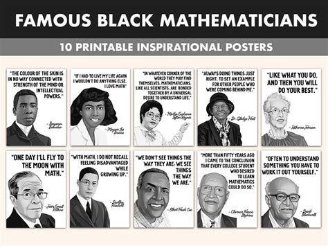 Black Mathematicians Printable Posters 10 Inspiration Black Etsy