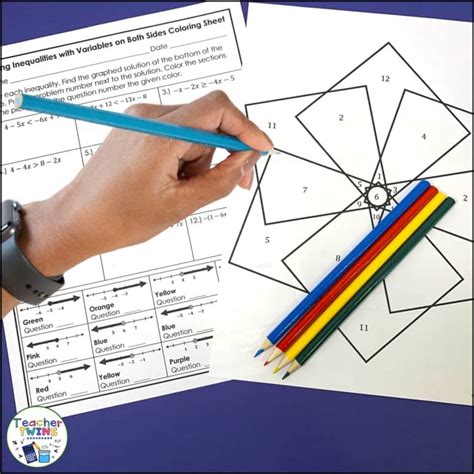 Solving Inequalities With Variables On Both Sides Coloring Sheet Activity