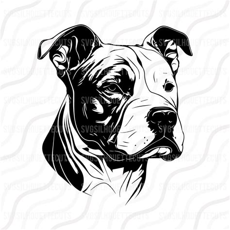 Pitbull Dog Svg Dog Svg Pitbull Head Silhouette Svg Cut Table Design