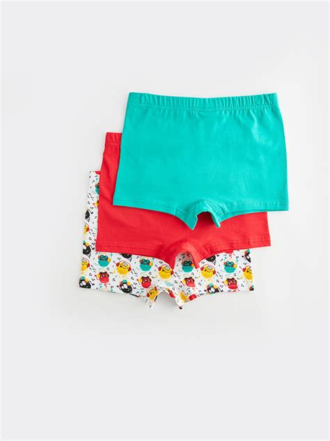 Lc Waikiki ნაბეჭდი ბამბის ბიჭის ბოქსერი 3 ცალიანი პაკეტი W38828z4 Lu7 W38828z4 Lu7 Lc Waikiki